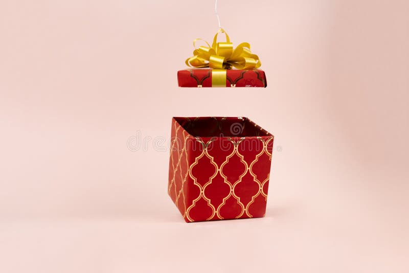 The Abstract Present Gift Box Float in the Air for the Holiday Stock ...