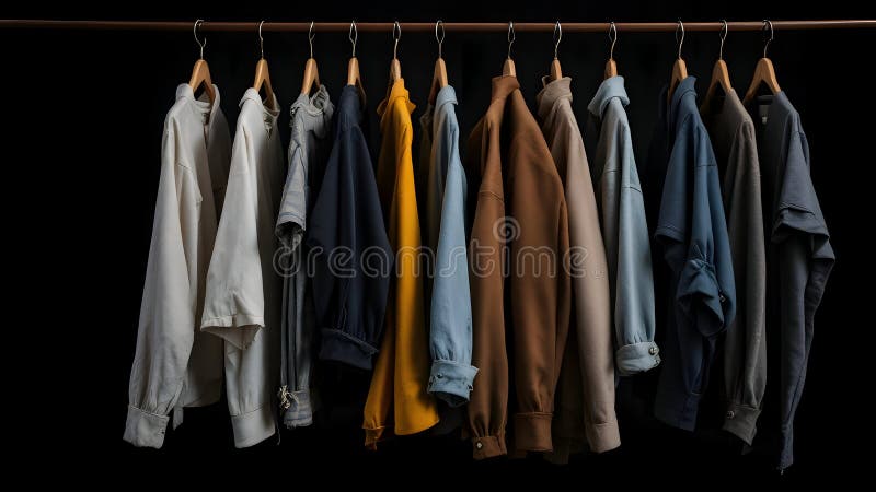 Abstract Presentation of Different Types of Clothes on Dark Background ...