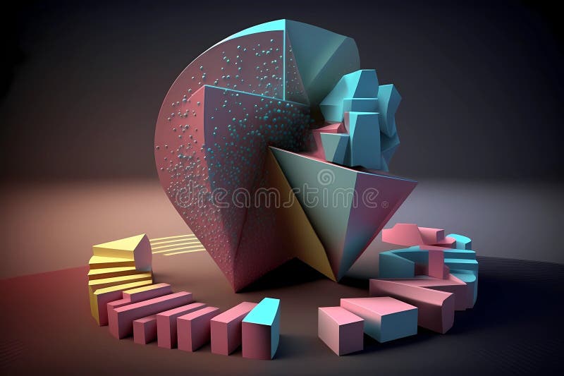 Abstract Presentation of Graph Chart Pie in 3D Geometric To Represent ...