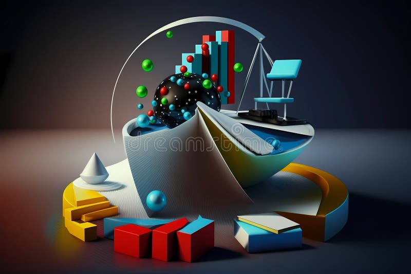 Abstract Presentation of Graph Chart Pie in 3D Geometric To Represent ...