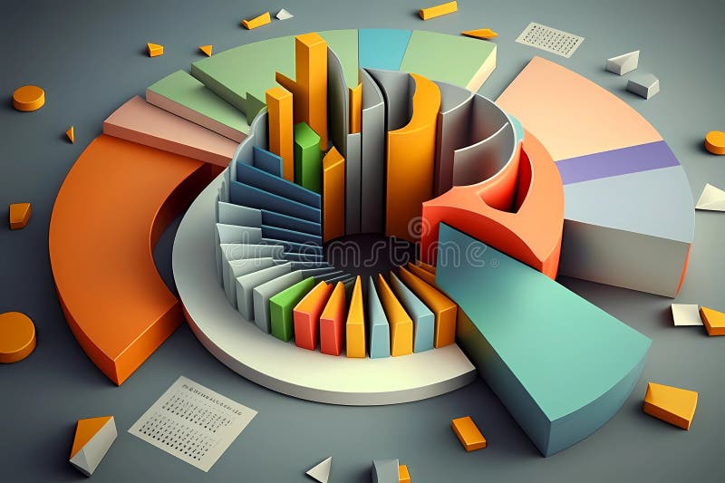 Abstract Presentation of Graph Chart Pie in 3D Geometric To Represent ...