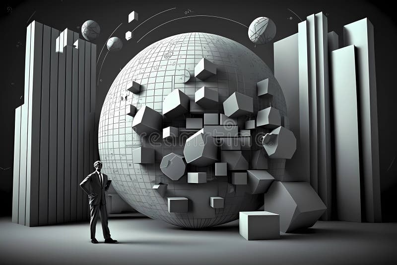 Abstract Presentation of Graph Chart Pie in 3D Geometric To Represent ...