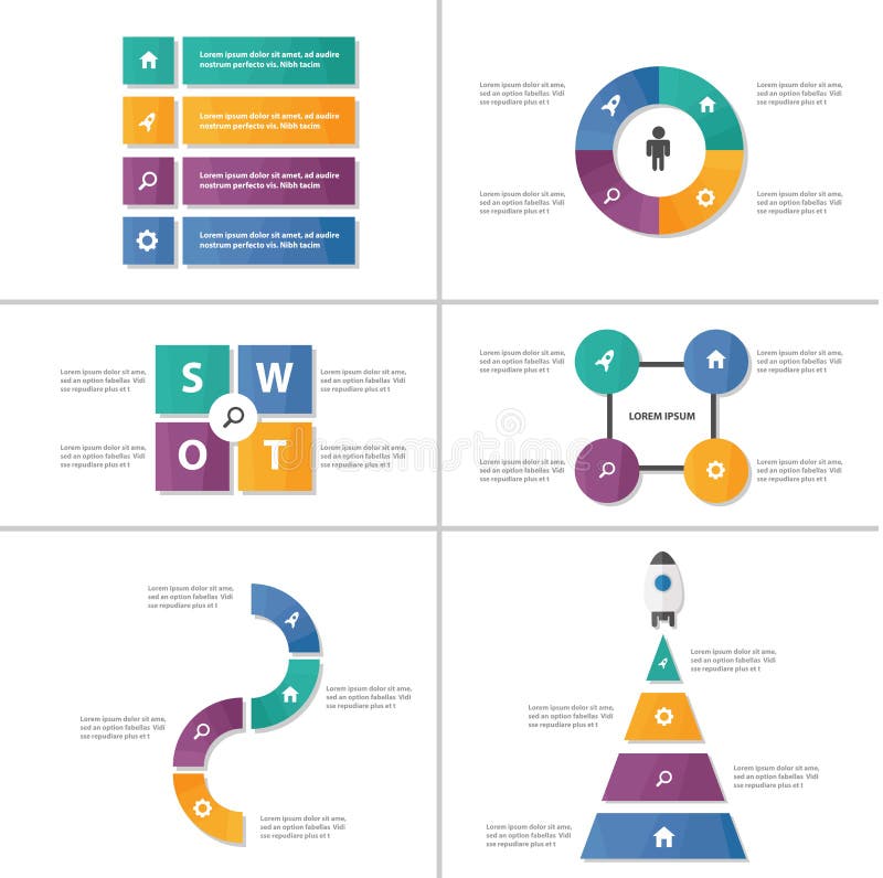 6 Abstract Presentation Templates Abstract Infographic Elementsflat ...