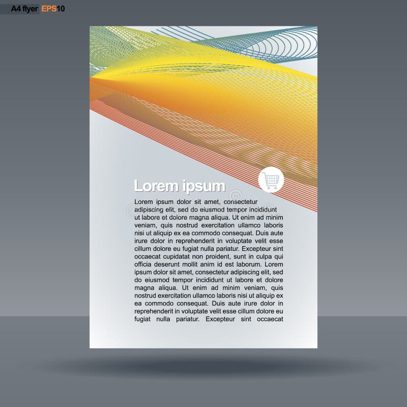 Abstract Print A4 Design with Colored Lines for Flyers, Banners or ...