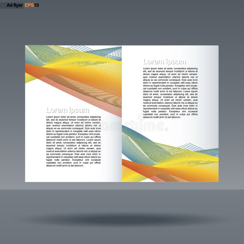 Abstract Print A4 Design with Colored Lines for Flyers, Banners or ...