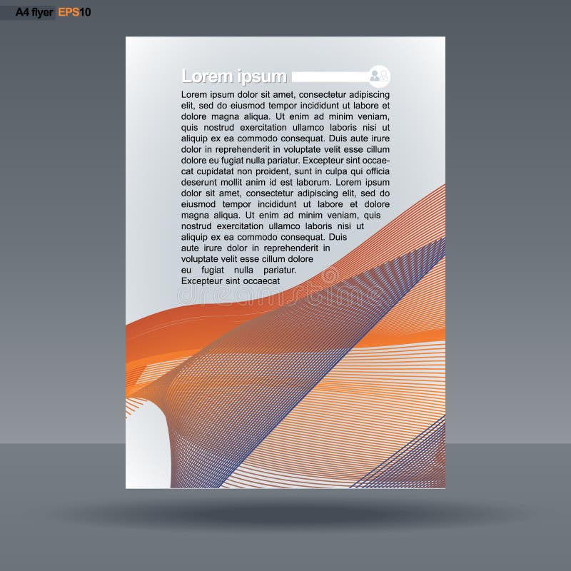 Abstract Print A4 Design with Colored Lines for Flyers, Banners or ...
