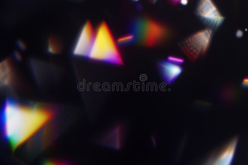 Abstract Prism Light Reflections on Dark Background Stock Photo - Image ...