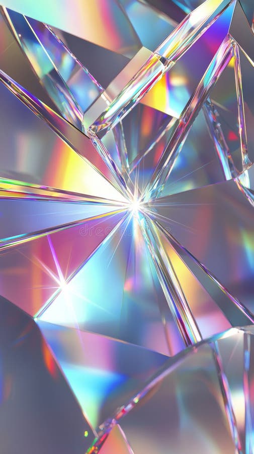 Abstract Prism with Rainbow Light Reflection Background. Concept of ...
