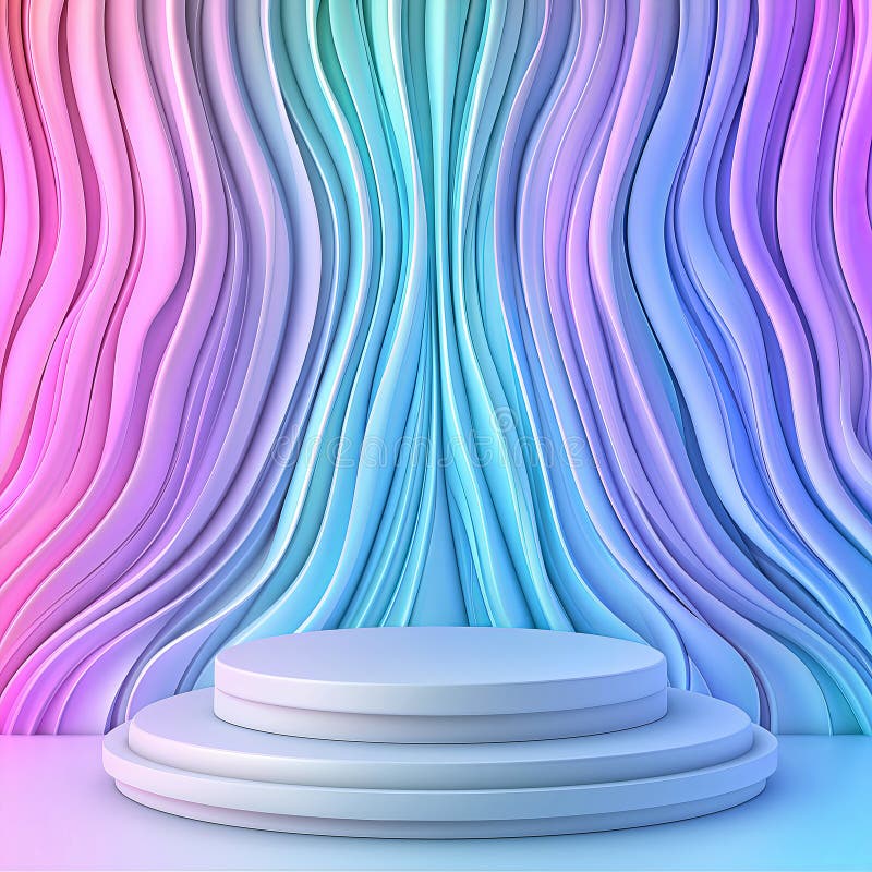 Abstract Product Display with Colorful 3d Layered Background Stock ...