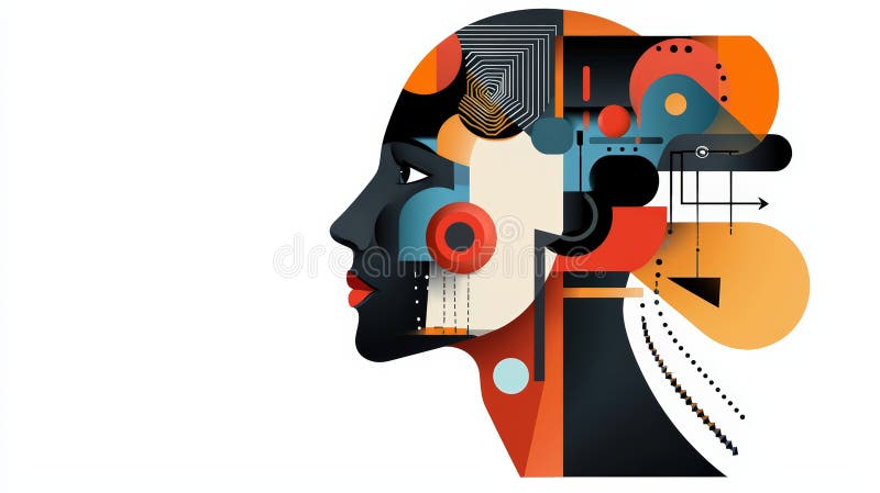 Abstract Profile Art Colorful Design Elements Stock Illustration ...
