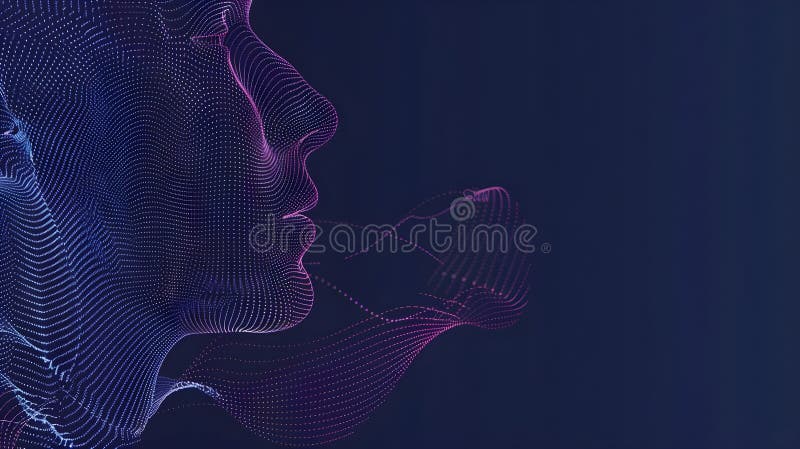 Abstract Profile in Digital Lines and Colors Stock Illustration ...