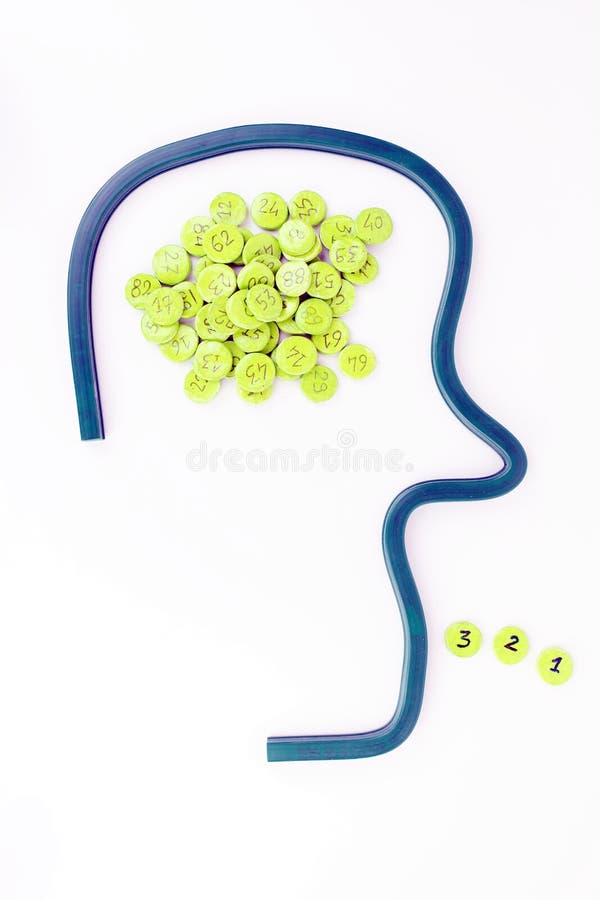 Abstract Profile of the Head of a Man with Numbers Stock Illustration ...