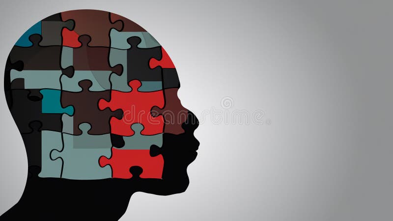 Abstract Profile of a Human Head with Puzzle Pieces Generated Image ...