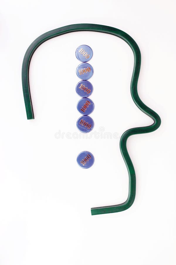 Abstract Profile of Man Head with Exclamation Mark Stock Illustration ...