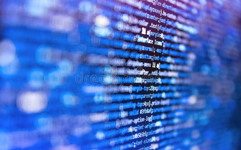 Abstract Program Code On Computer Screen Computing Cyberspace