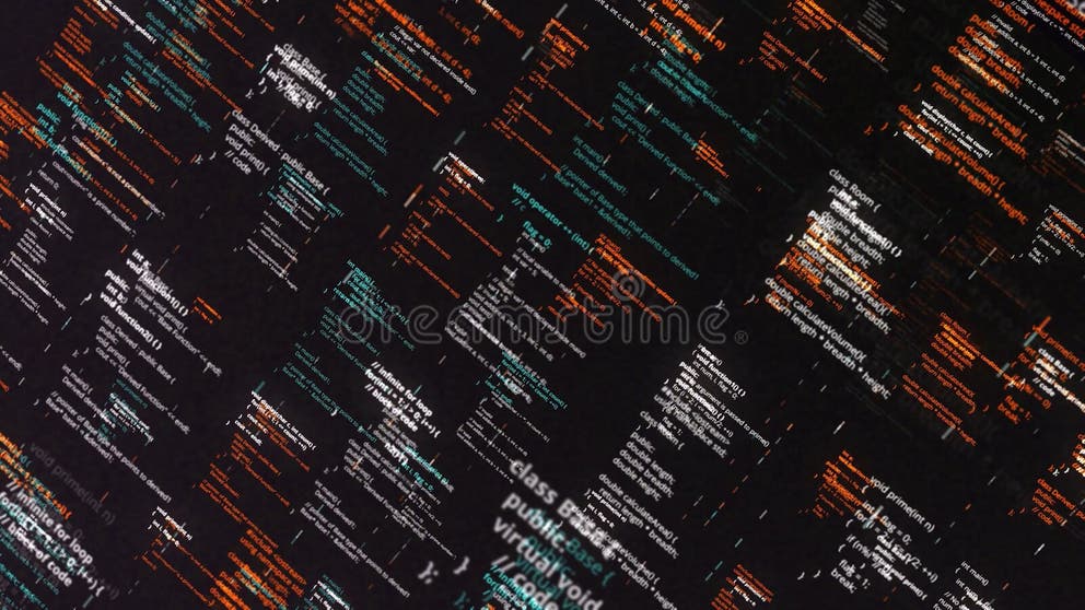 Abstract Programming Code on Digital Screen. Animation Stock Photo ...