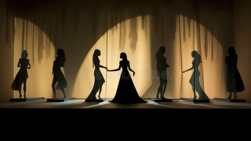Abstract Projection on Screen on Theatre - Theatre Off Shadows. Stock ...