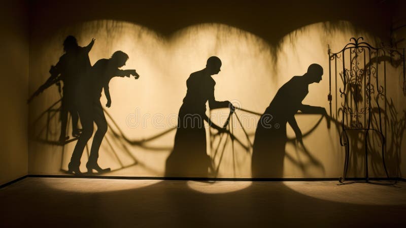 Abstract Projection on Screen on Theatre - Theatre Off Shadows. Stock ...