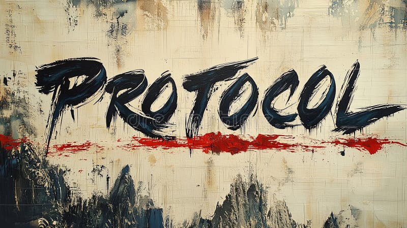 Abstract Protocol Lettering with Expressive Brush Strokes and Bold ...