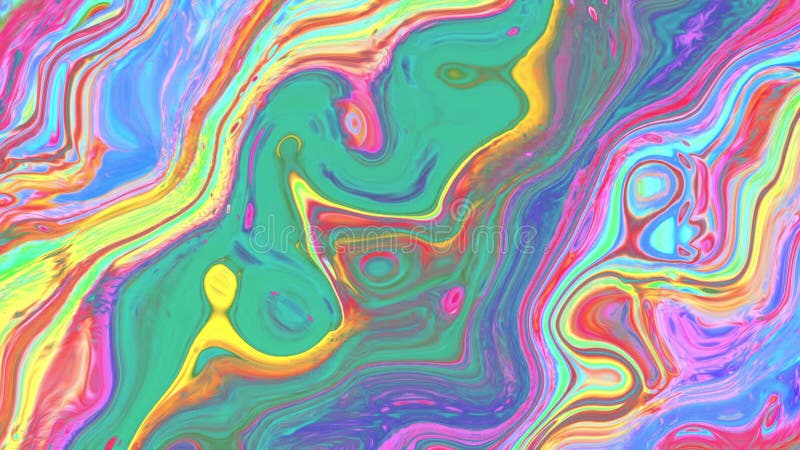 Abstract Psychedelic Animation of Different Bright Neon Colors. Motion ...