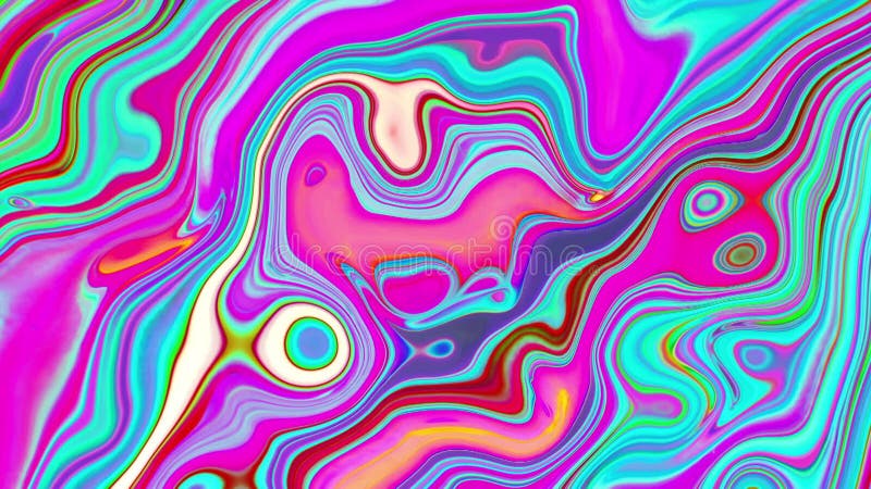 Psychedelic Animation in Abstract Style on Colorful Background ...
