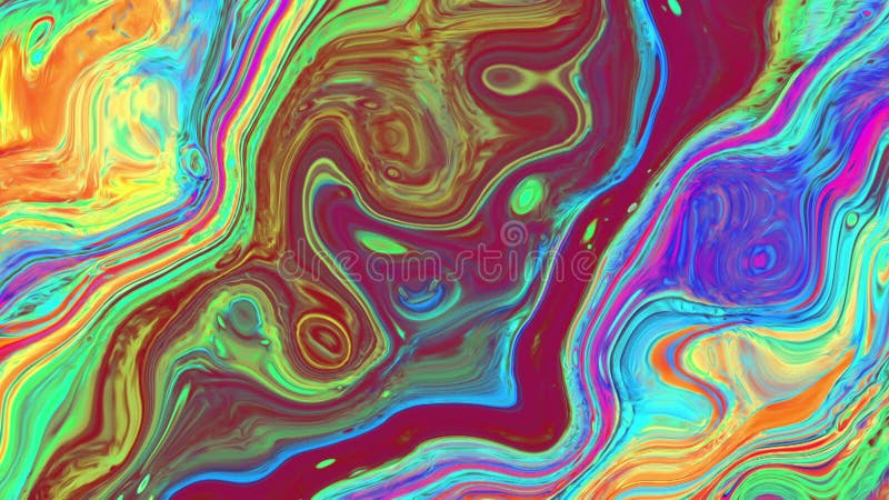 Abstract Psychedelic Animation of Different Bright Neon Colors. Motion ...