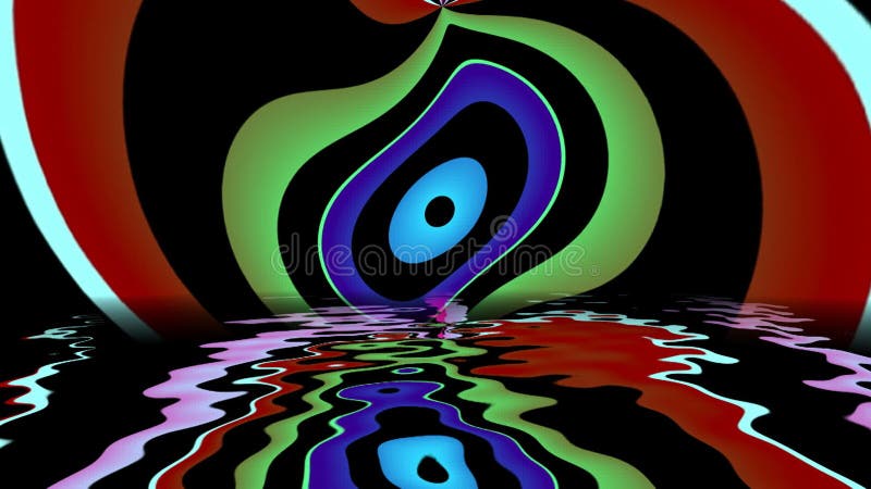 Abstract Psychedelic Animation Motion Graphics Reflecting in Water ...