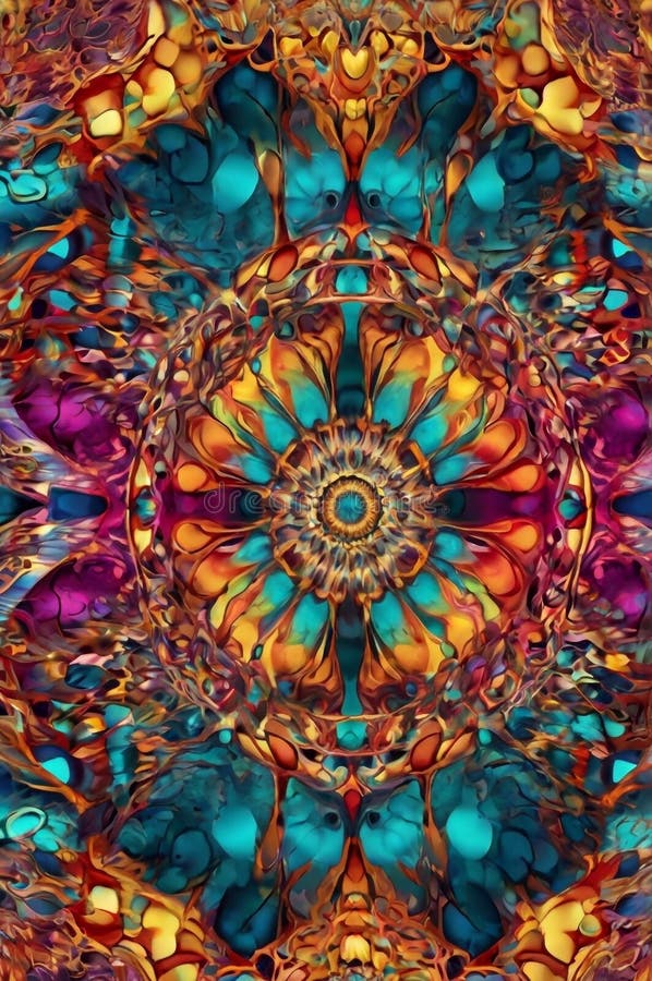 Abstract, Psychedelic Background with Bright, Iridescent Colors and ...