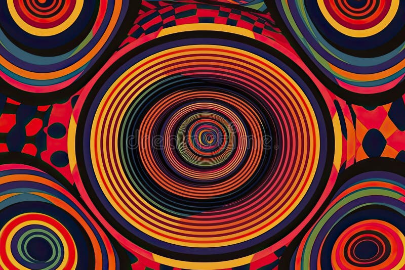 Abstract Psychedelic Background with Circles and Lines of Various ... Abstract Psychedelic Background with Circles and Lines of Various ...