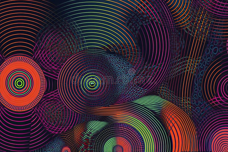 Abstract Psychedelic Background with Circles and Lines of Various ... Abstract Psychedelic Background with Circles and Lines of Various ...