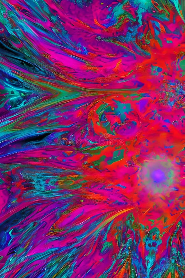 Abstract Psychedelic Colourful Splatter Splash Illustration Stock ...