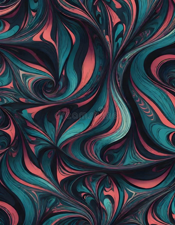 Abstract Psychedelic Digital Artwork Featuring Swirling Patterns in ...
