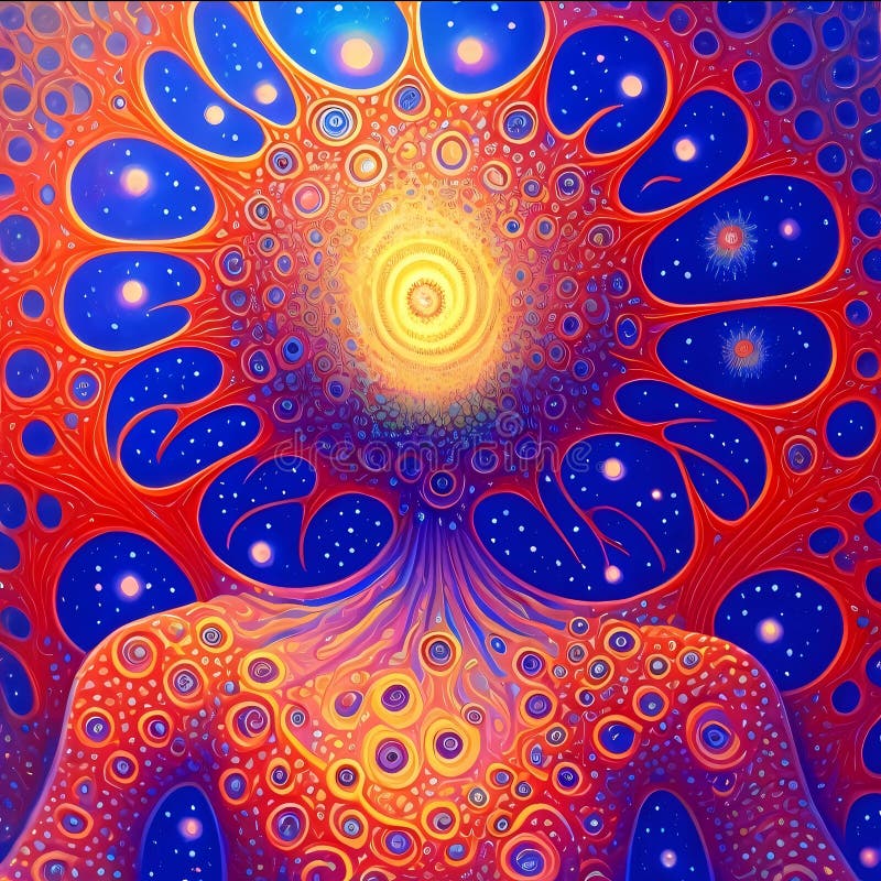 Abstract Psychedelic Human Shape 3D Illustrated Stock Illustration ...