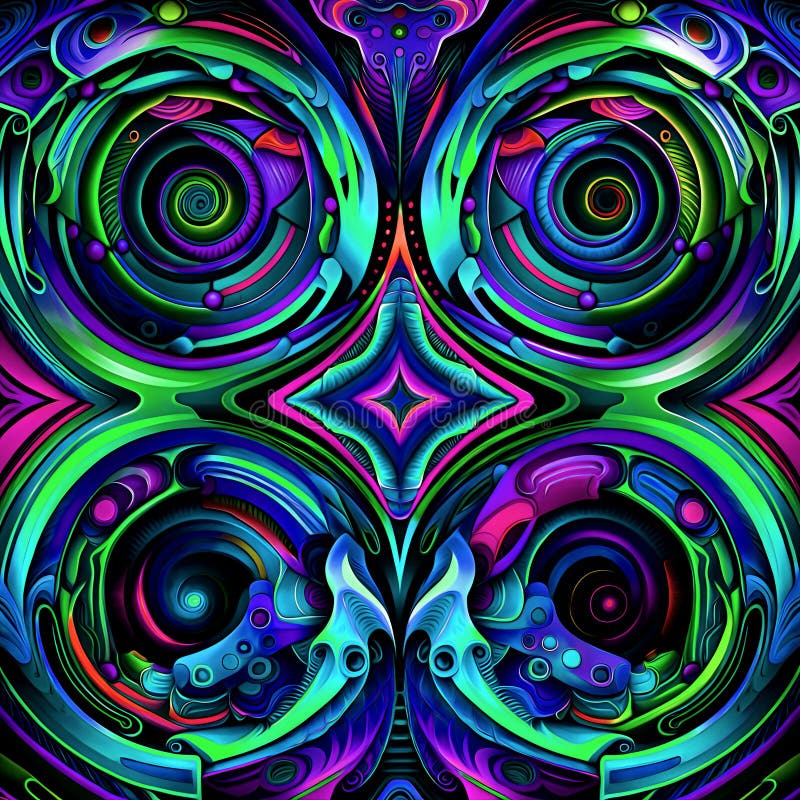 Vivid Unique Psychedelic Pattern, Texture. Colorful Circles Graffiti ...