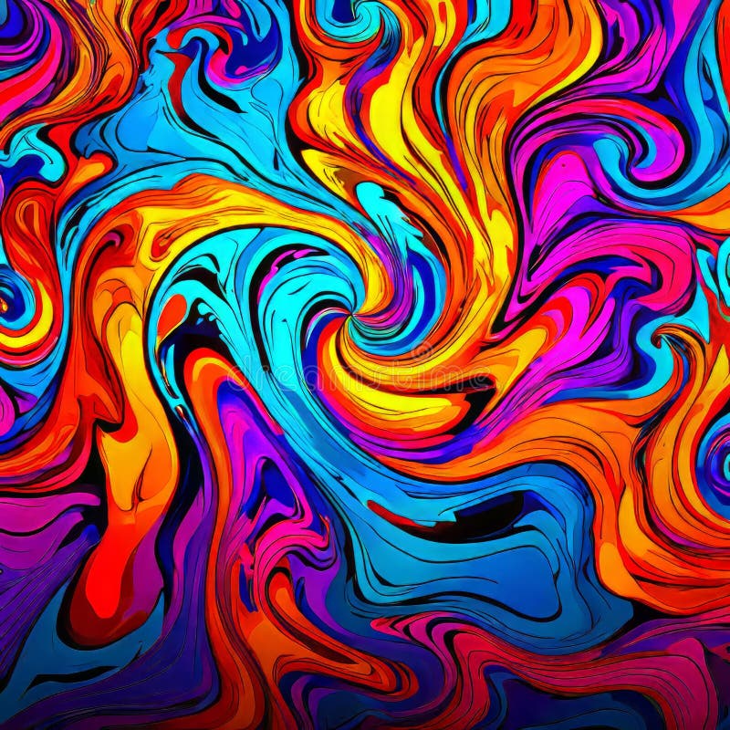 Abstract Psychedelic Pattern a Pattern of Swirling and Stock ...