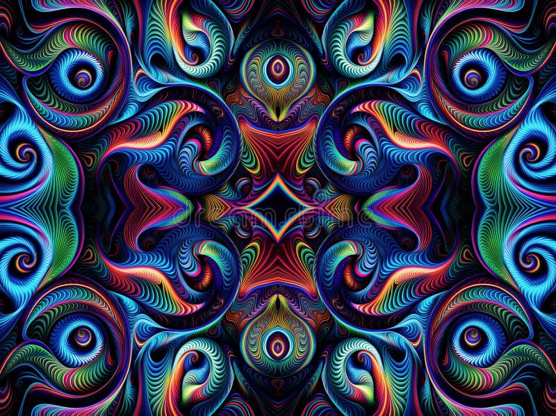 Abstract Psychedelic Pattern, Seamless Wavy Wallpaper, Texture Stock ...