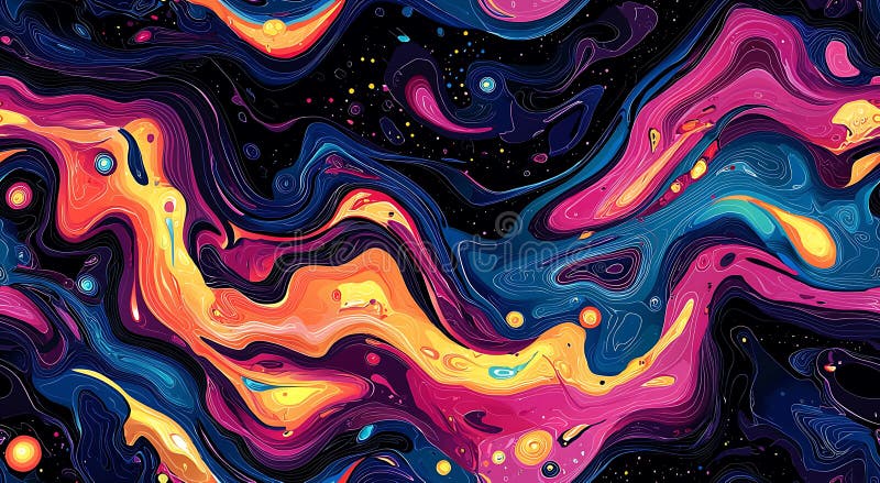 Abstract Psychedelic Pattern with Swirling Colors and Shapes Stock ...