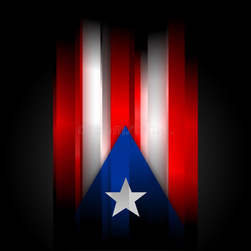 Abstract Puerto Rico Flag on Black Background Stock Illustration ...