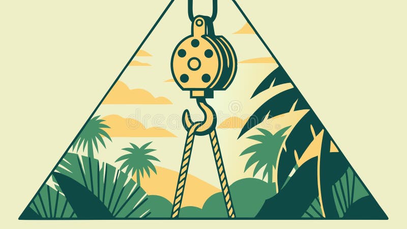 Abstract Pulley in Geometric Jungle Frame Design, Vector Design ...