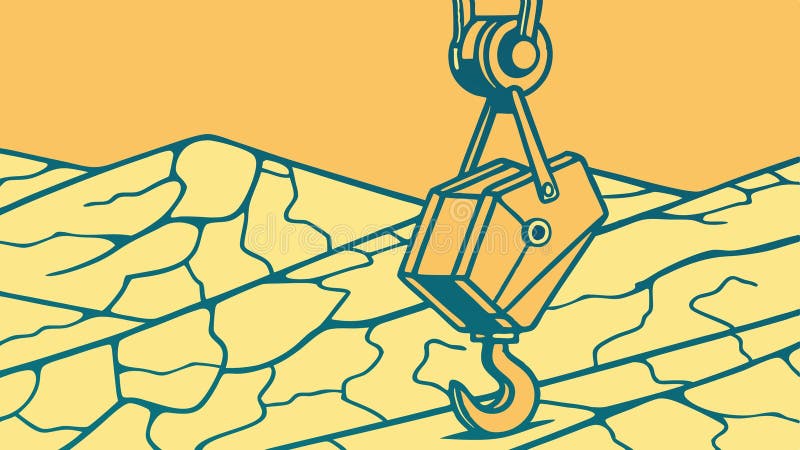 Abstract Pulley Hook on Geometric Rocky Cliff, Vector Design Generative ...