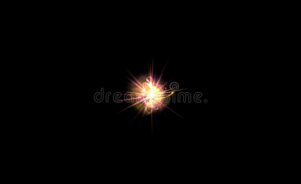 Abstract Pulsating Glow Element from Particles and Dots. Explosion, of Multi-colored Dots ...