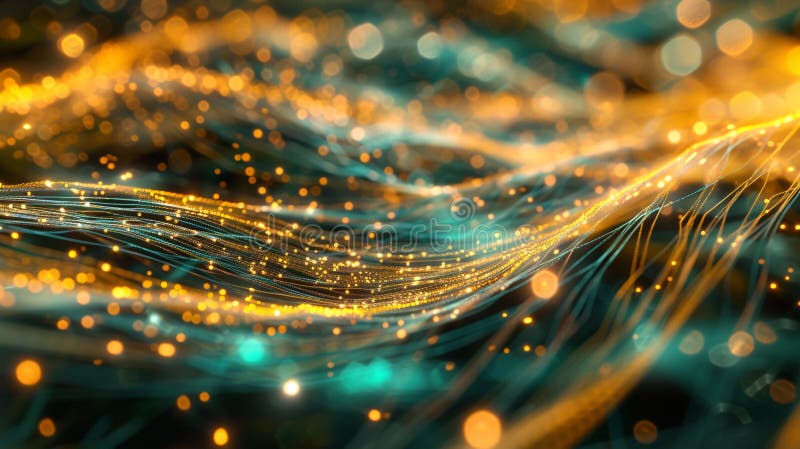 Abstract Pulses of Light Weaving through a Network of Tangled Wires ...