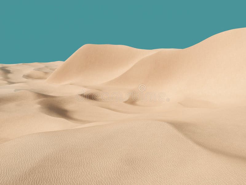 Abstract Pure Sand Dunes in Desert Under Blue Empty Sky Stock ...