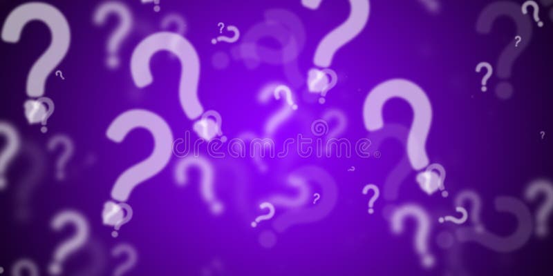 Abstract Purple Background with Flying Question Marks Stock Photo ...