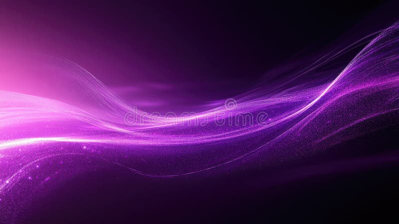 Abstract Purple Background with Glowing Lines and Particles Forming a ...