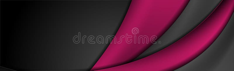 Abstract Purple Black Corporate Banner with Smooth Waves Stock Vector ...