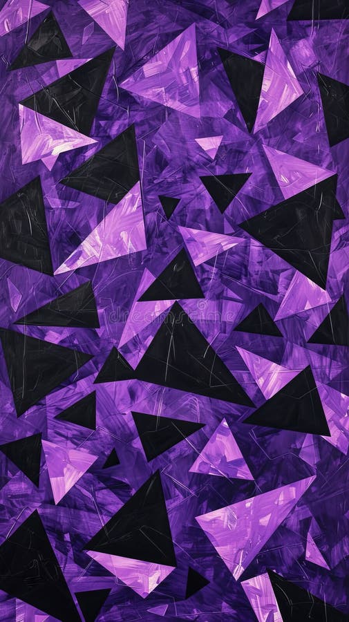 Abstract Purple and Black Geometric Pattern with Triangular Shapes ...