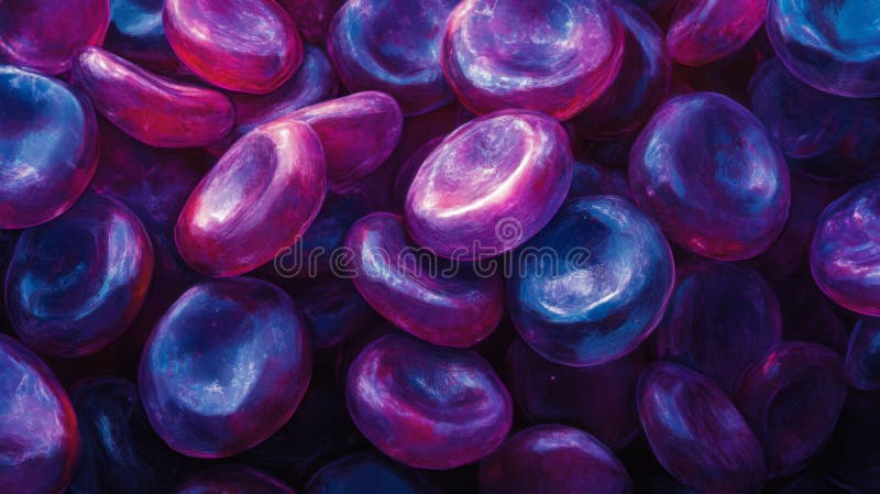 Abstract Purple and Blue Cell Forms Cluster Stock Illustration ...