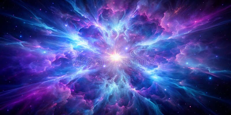 Abstract Purple and Blue Colored Nebula Explosion AI-Generated Content ...