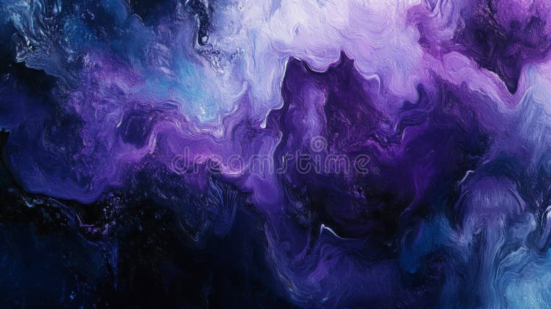 Abstract Purple and Blue Cosmic Painting Stock Illustration ...
